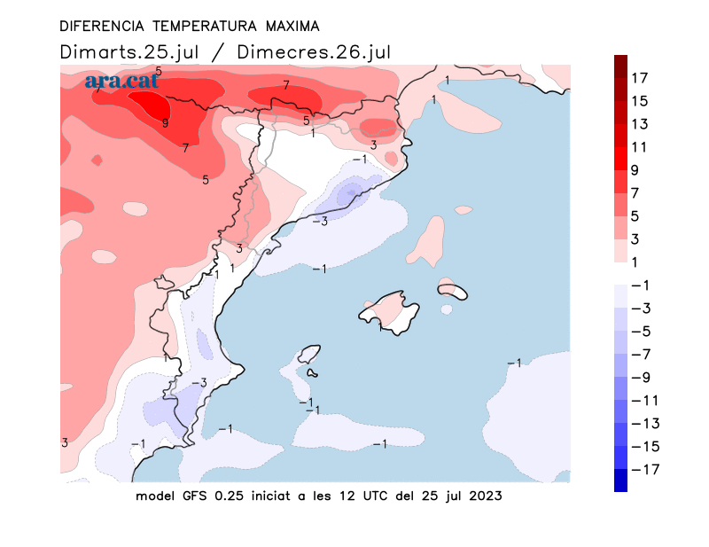 La méteo: més calor i una tongada de tempestes a l'oest