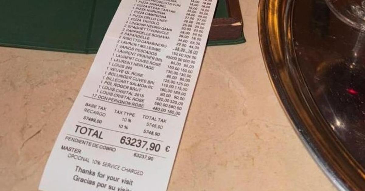 Más de 60.000 euros por una cena: la sorprendente cuenta de un ...